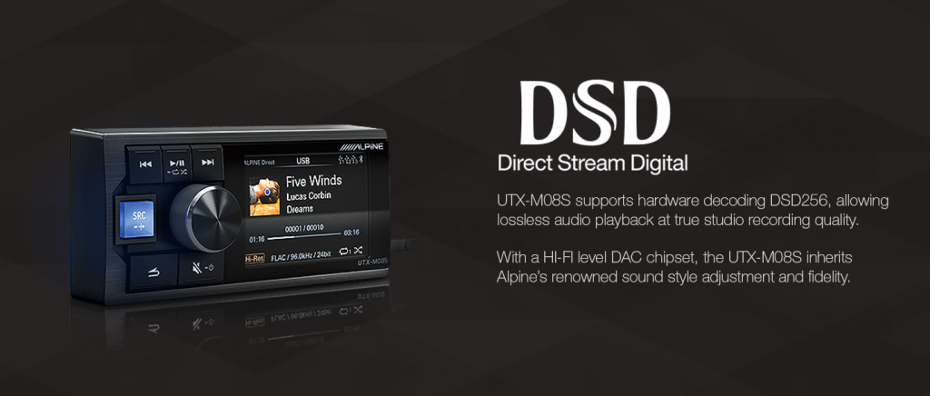 Alpine UTX-M08S Hi-Res Audio Digital Media Player with Bluetooth Audio ...