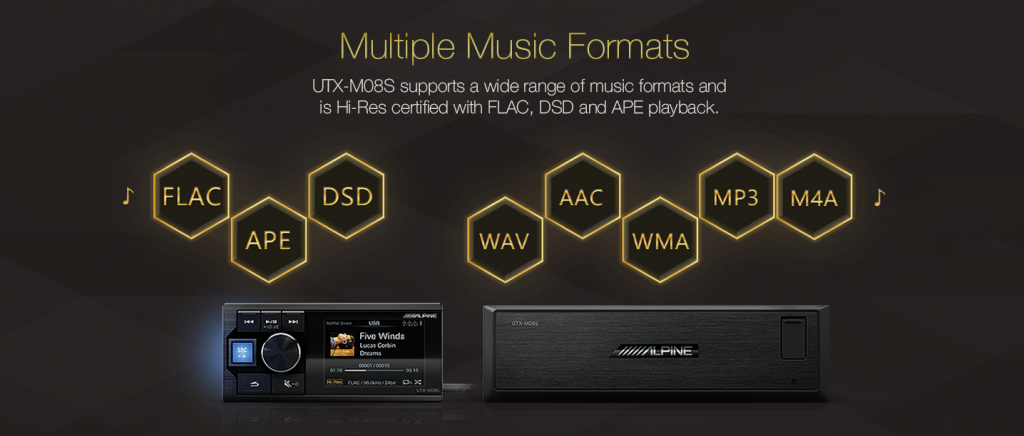Alpine UTX-M08S Hi-Res Audio Digital Media Player with Bluetooth Audio ...