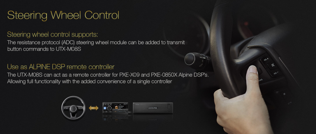 Alpine UTX-M08S Hi-Res Audio Digital Media Player with Bluetooth Audio and Dual USB